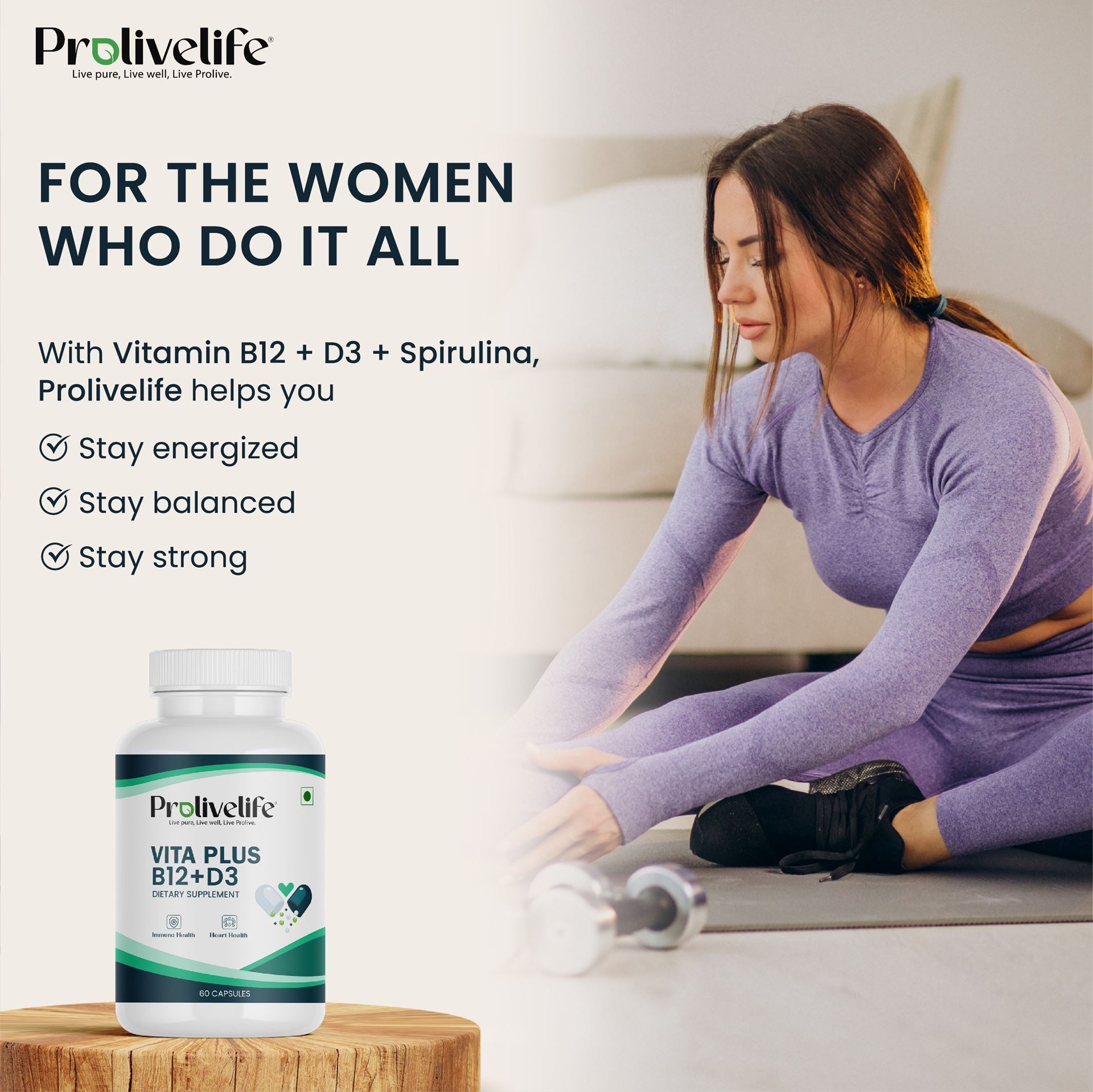 PLL ProLiveLife Wellness Pvt Ltd. Vita Pro B12 + D3 + Biotin
